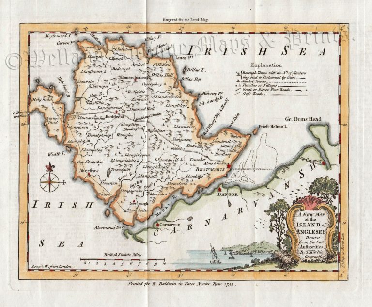 Anglesey Maps / Ynys Mon Archives - Welland Antique Maps