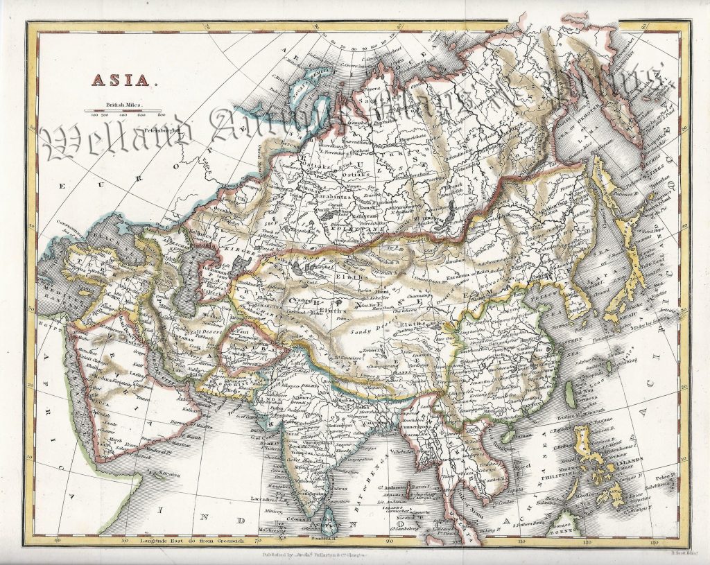 'ASIE' (Asia) by V. Levasseur c.1856 - Welland Antique Maps
