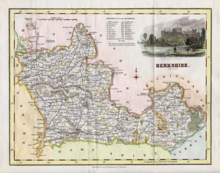 'BERKSHIRE' by Thomas Moule c.1840s - Welland Antique Maps