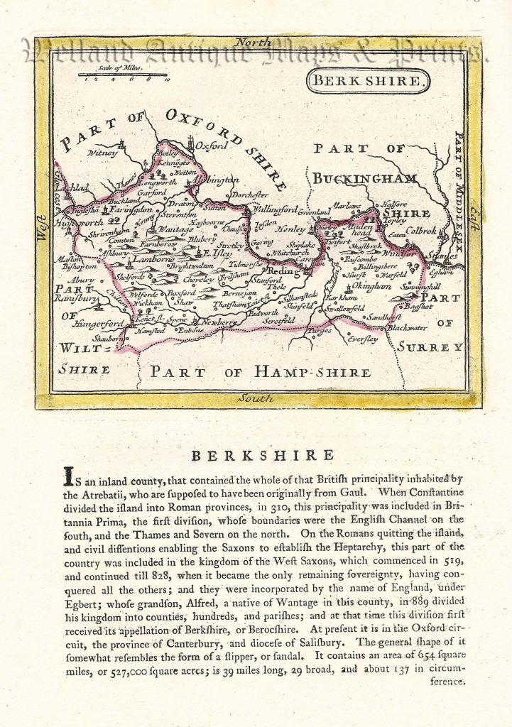 'BERKSHIRE' (Hobson Fox Hunting Map) by J. & C. Walker c.1850 - Welland ...