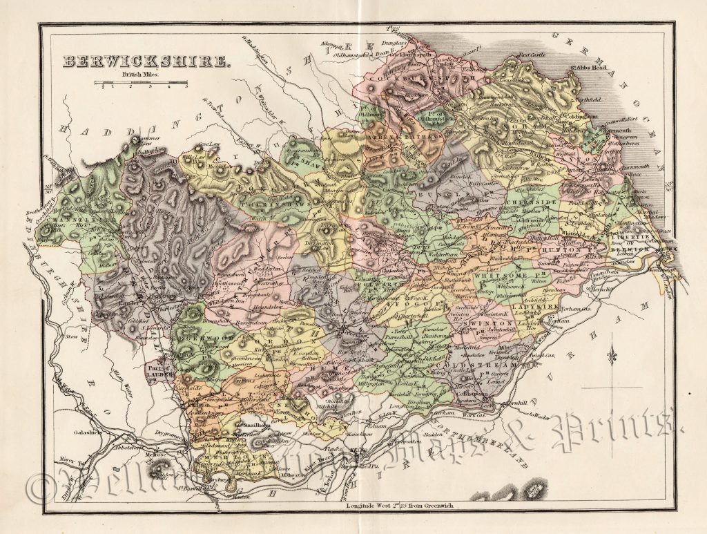 'AYR SHIRE.' by W. H. Lizars c.1884 - Welland Antique Maps