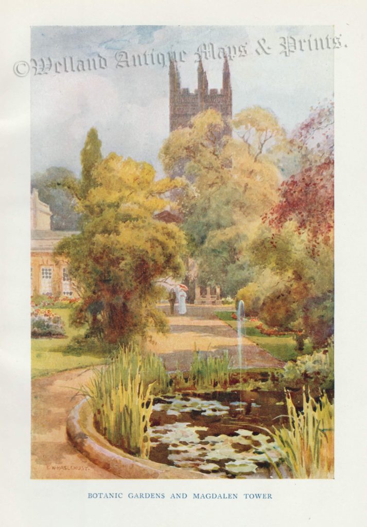 ‘FISHER ROW AND REMAINS OF OXFORD CASTLE’ by E. W. Haslehust c.1910 ...