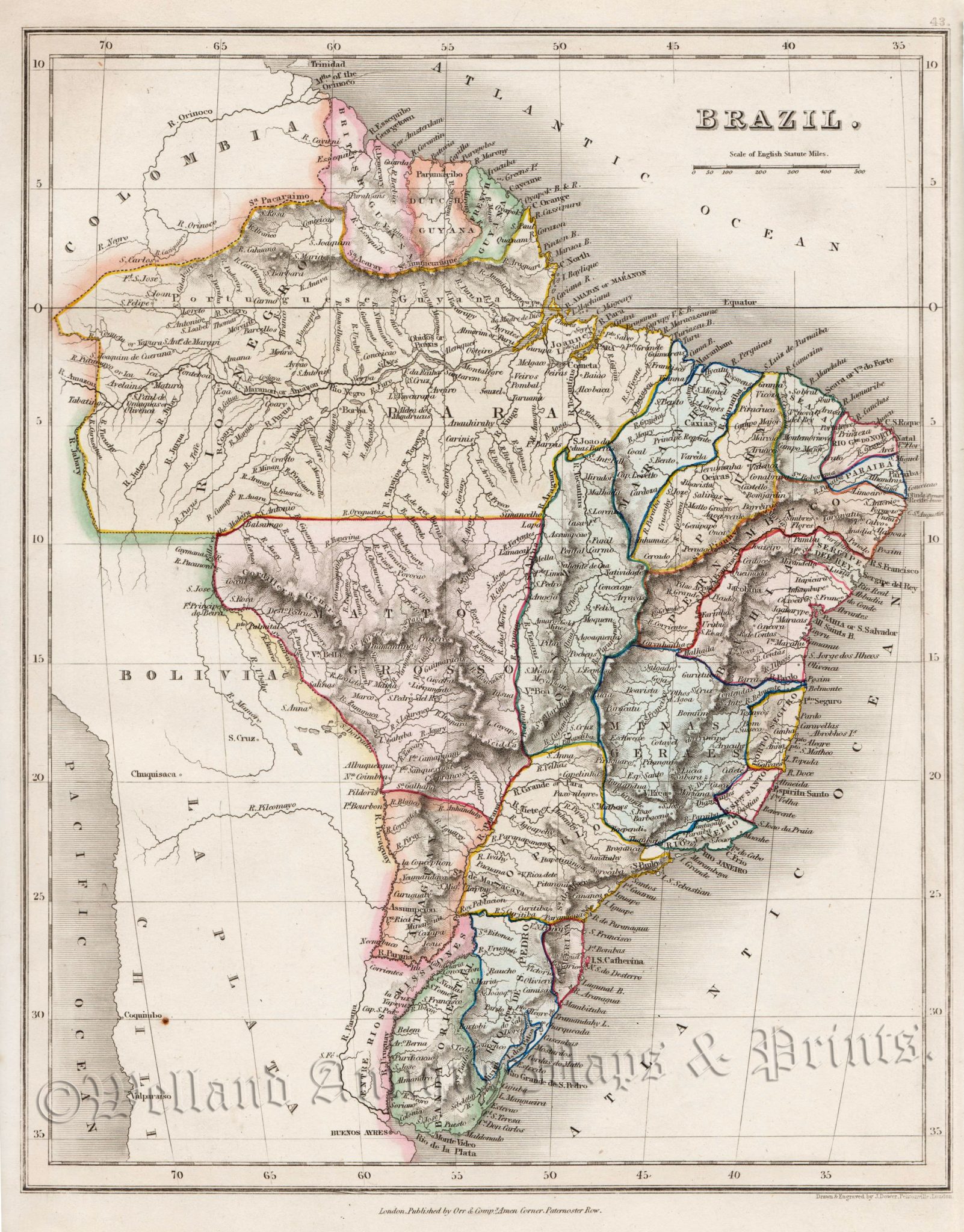 Brazil Maps Archives - Welland Antique Maps