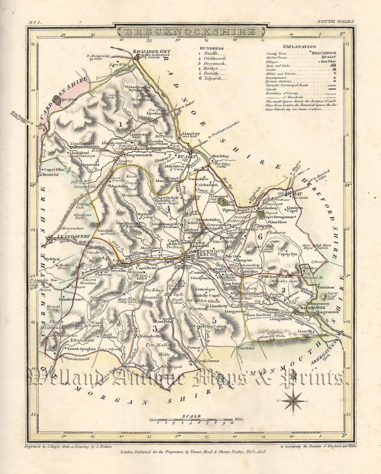 Brecknockshire Maps Archives - Welland Antique Maps