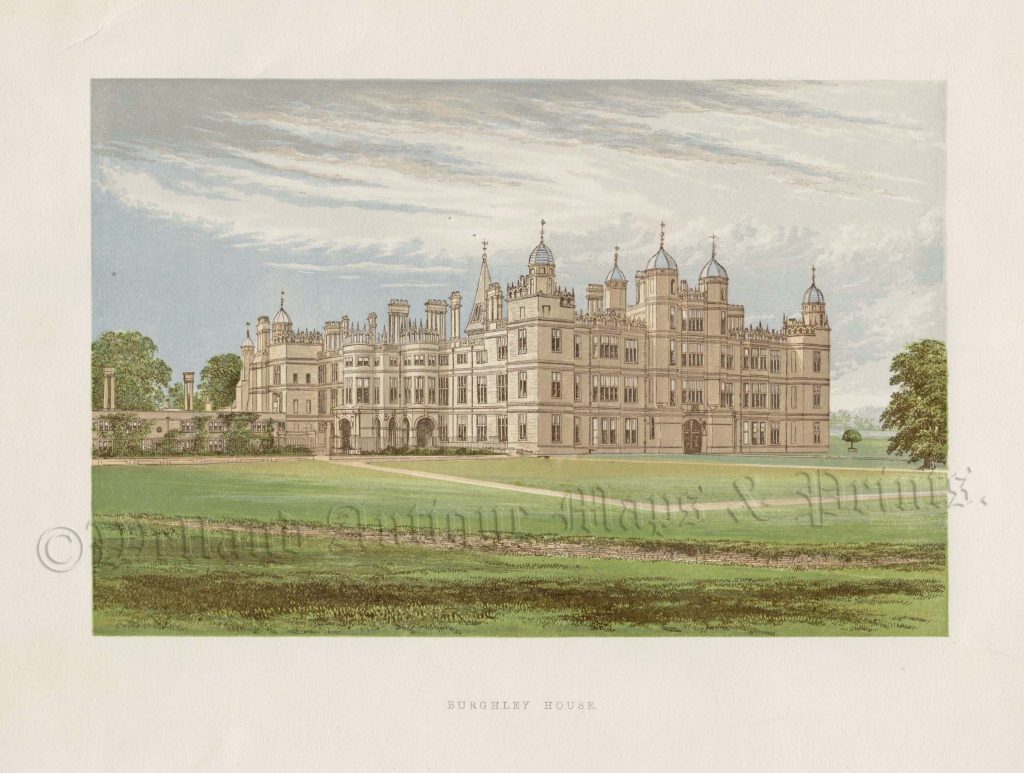 'BURLEIGH HOUSE, (SOUTH WEST VIEW)' / 'BURLEIGH HOUSE, NORTHAMPTONSHIRE ...
