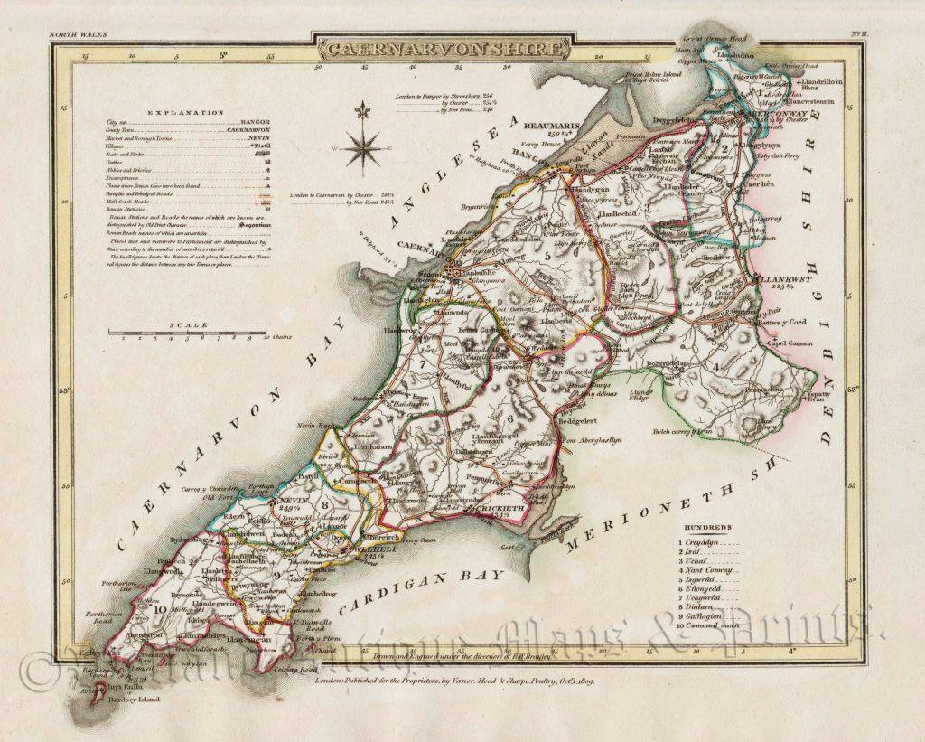Caernarfonshire Maps Archives - Welland Antique Maps