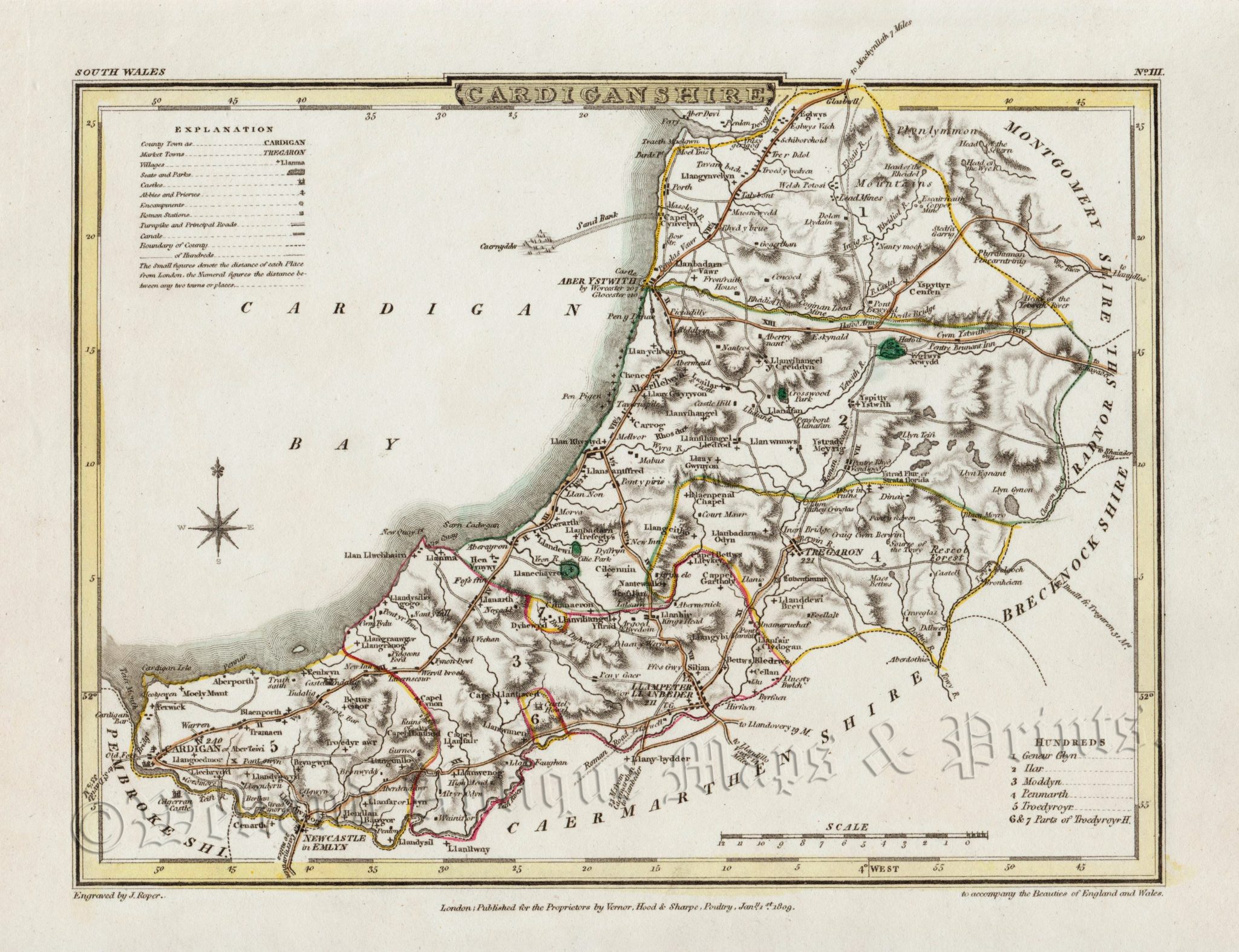 Cardigan / Ceredigion Maps Archives - Welland Antique Maps