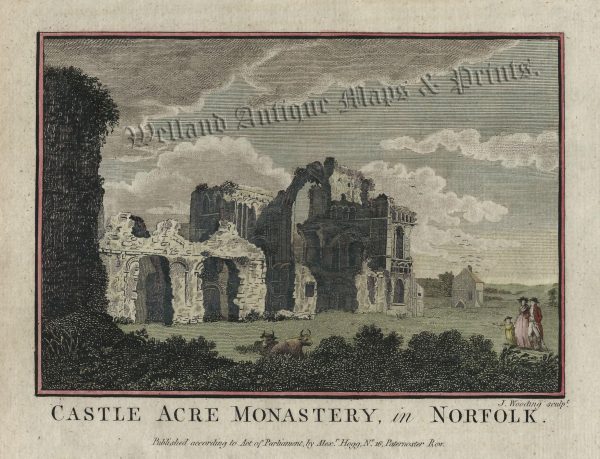 'CASTLE ACRE MONASTERY, in NORFOLK.' (plate 1) by Wooding / Hogg c.1786 ...