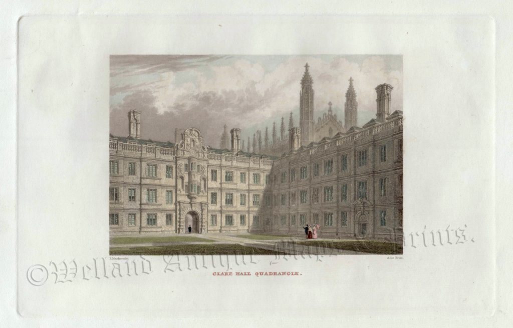 'CLARE HALL BRIDGE.' (Cambridge) from 'The Memorials of Cambridge' c ...