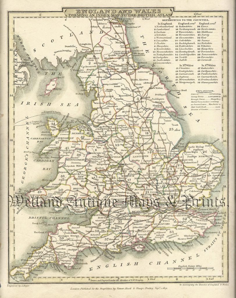 'RAILWAY MAP OF ENGLAND & WALES' by John Bartholomew F.R.G.S. / Philip ...