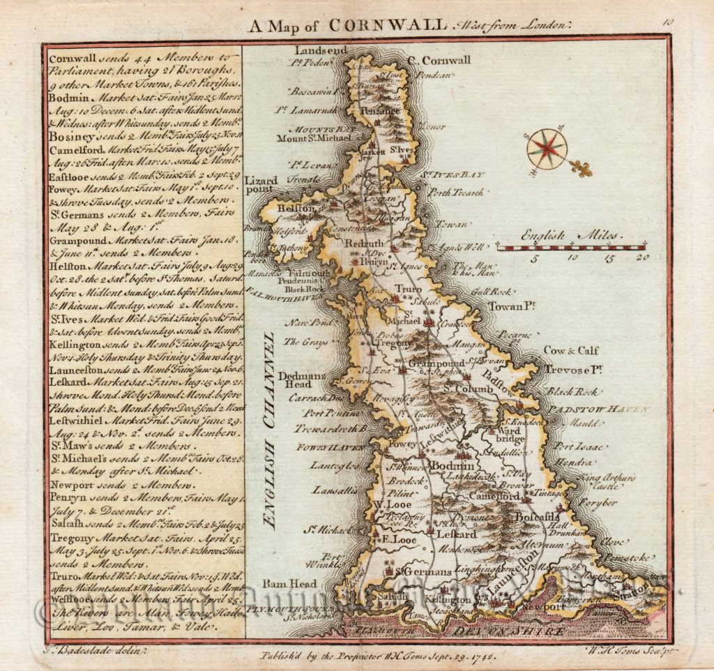 Cornwall Maps Archives - Welland Antique Maps