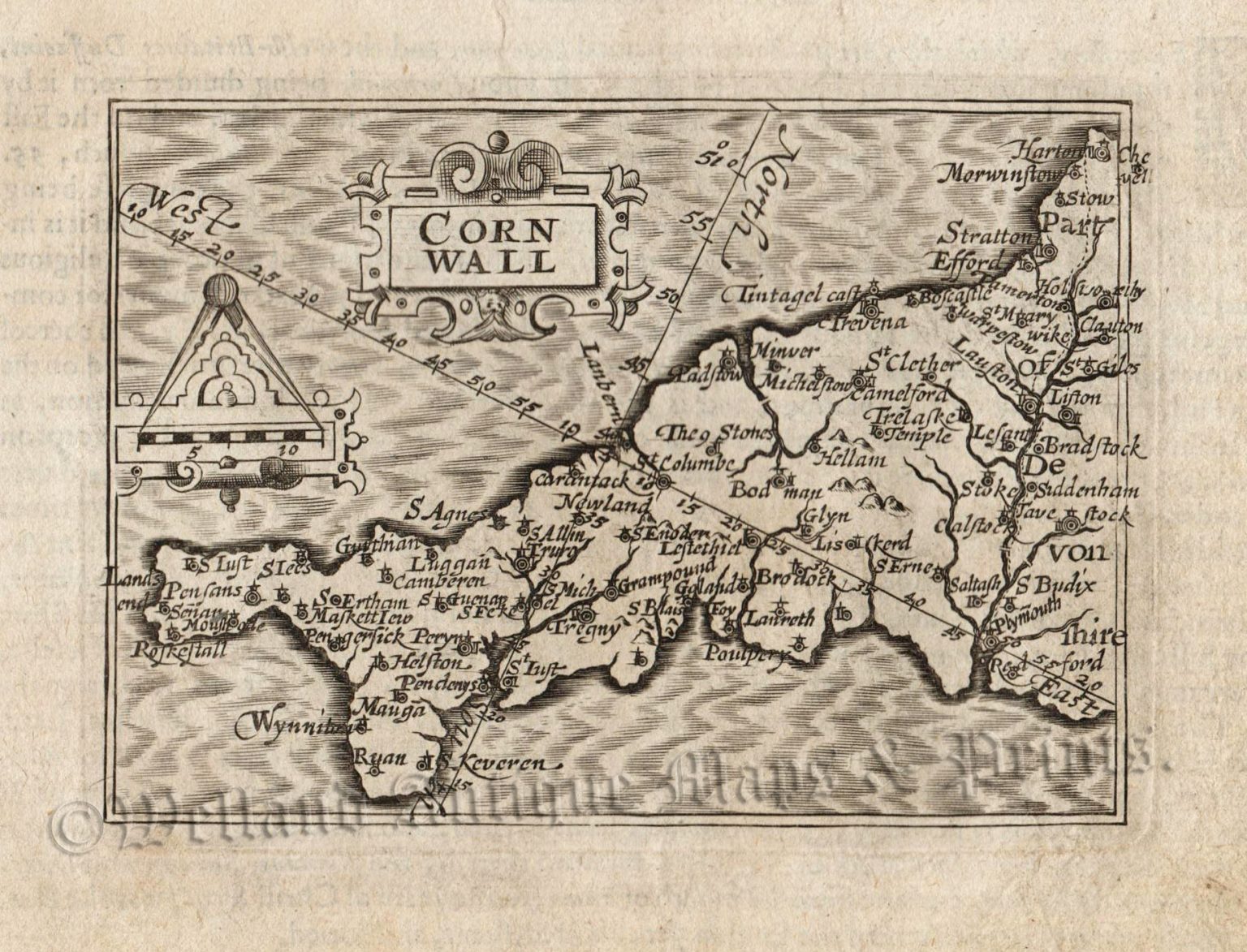 Cornwall Maps Archives - Welland Antique Maps