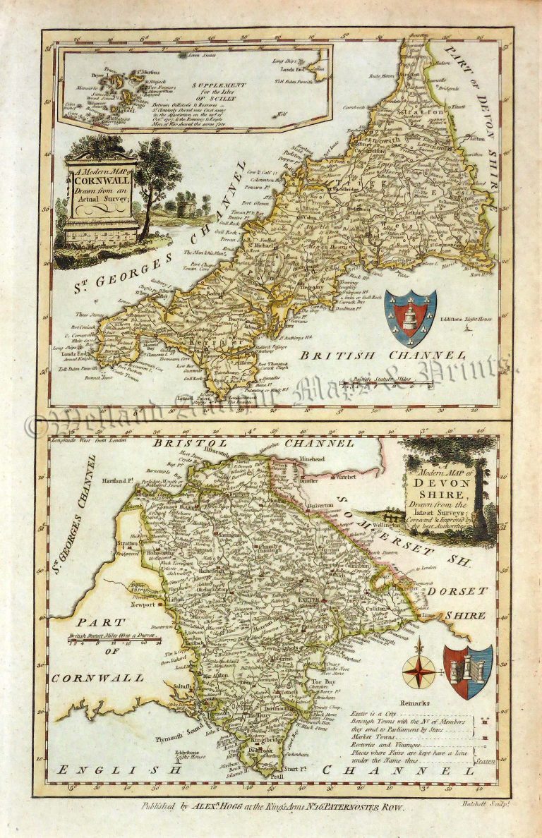 Cornwall Maps Archives - Welland Antique Maps