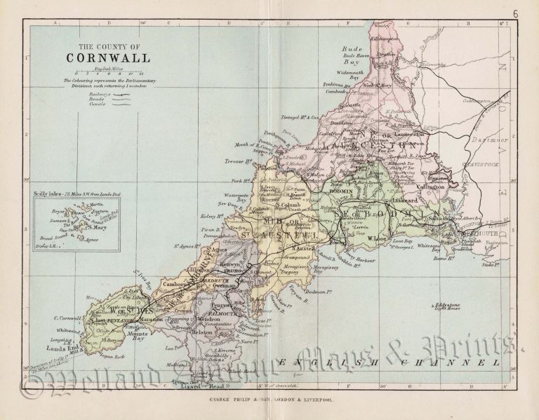 'CORNWAL.' by Samuel Simpson c.1746 - Welland Antique Maps