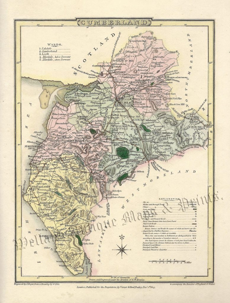 ‘CUMBERLAND’ by Seller/Grose c.1810 – Welland Antique Maps