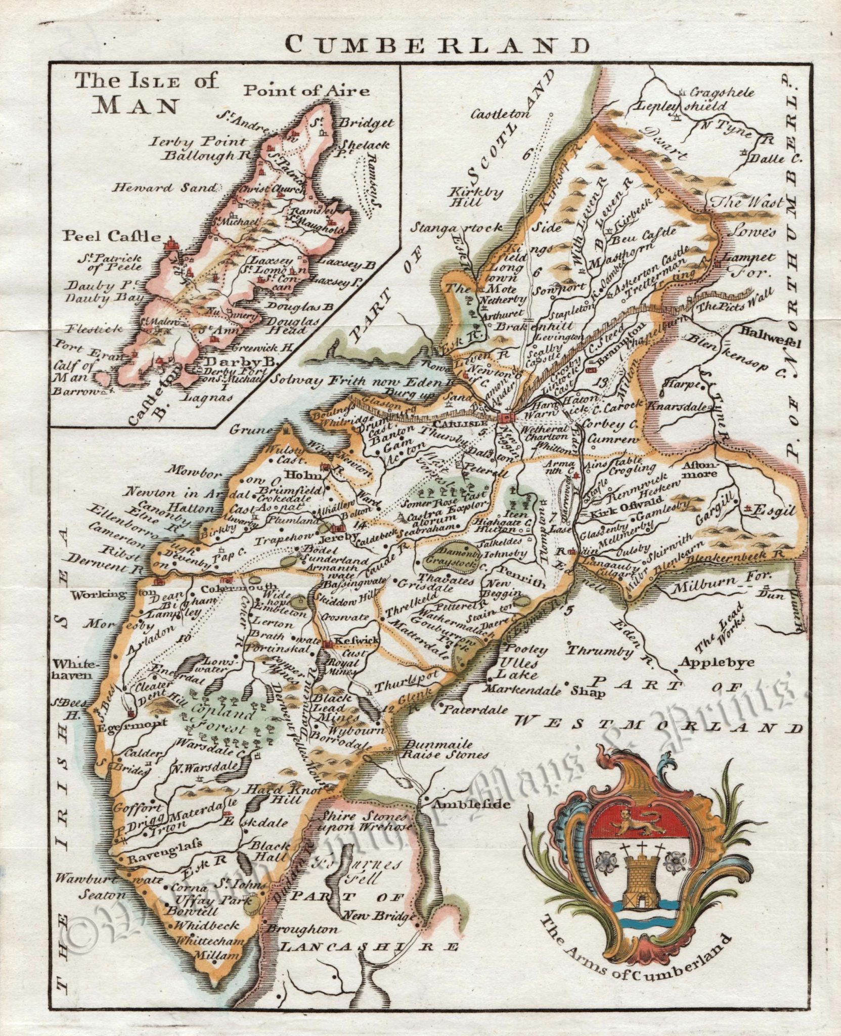 'CUMBERLAND' by Thomas Moule c.1840s - Welland Antique Maps