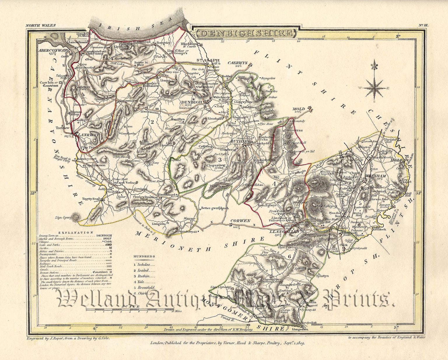 Denbighshire Maps Archives - Welland Antique Maps