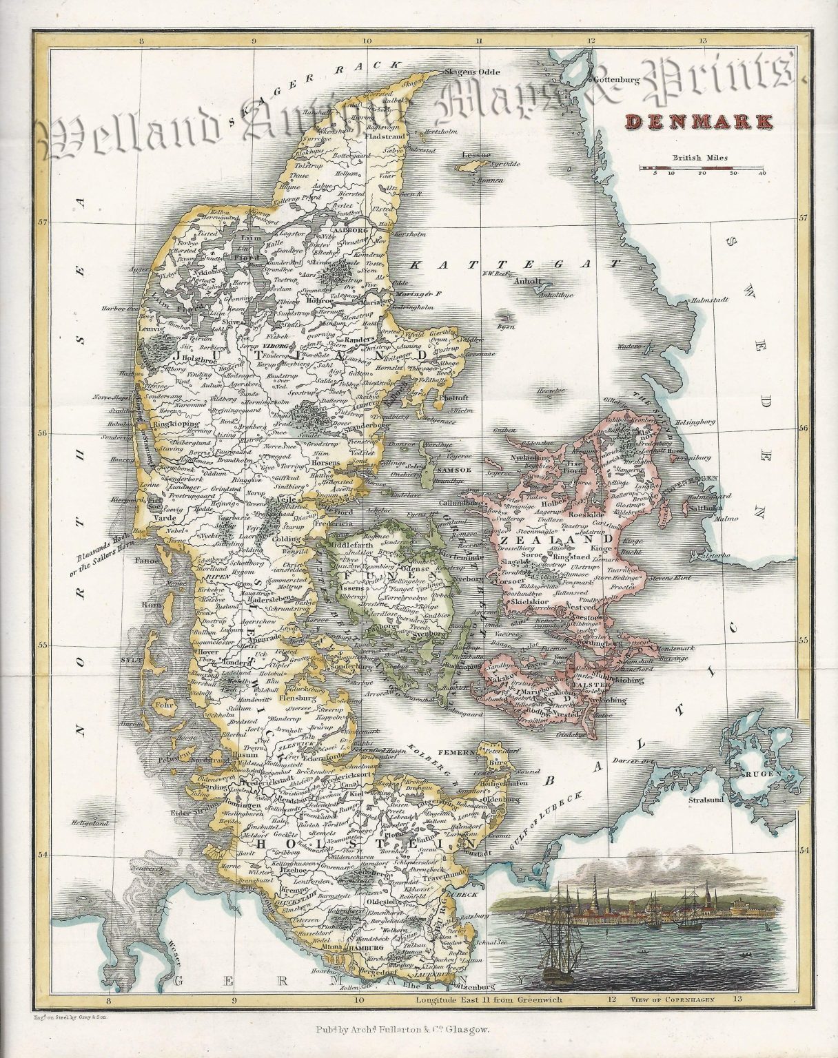 Denmark Only Maps Archives - Welland Antique Maps