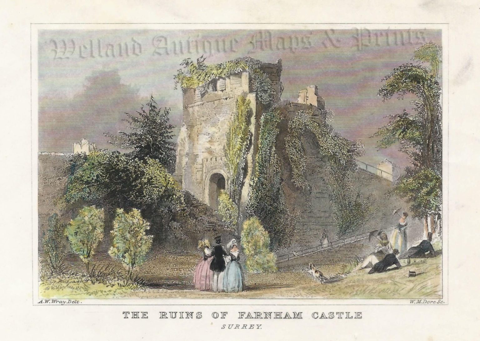 'EPSOM SURREY' by Thomas Dugdale c.1840s - Welland Antique Maps