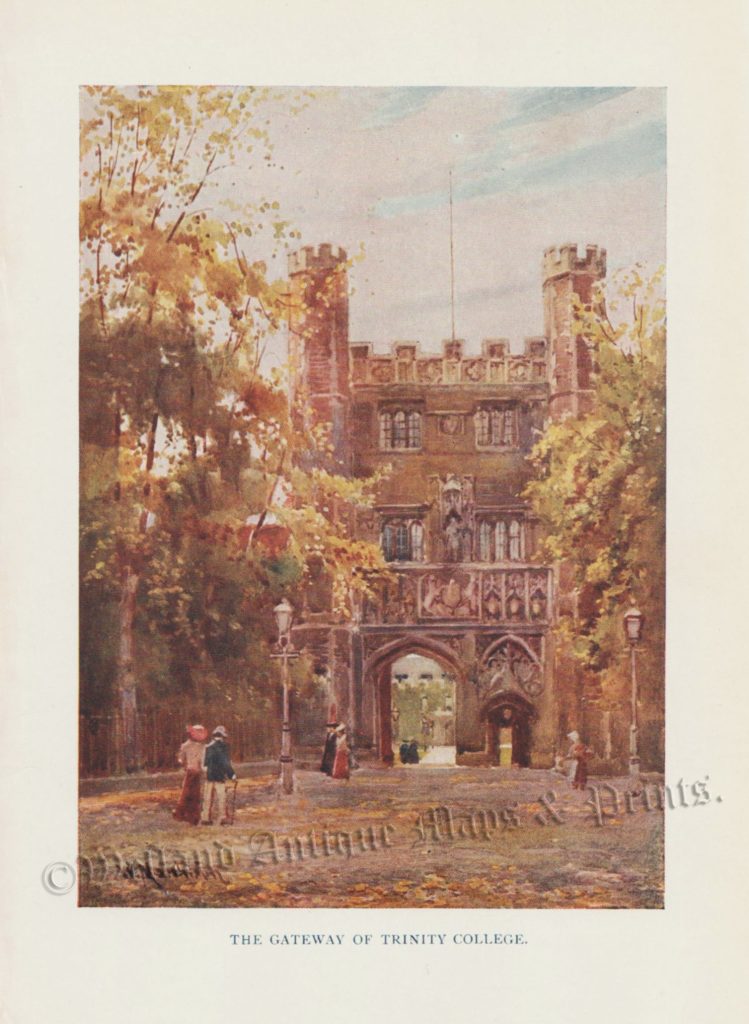 ‘THE GREAT COURT TRINITY COLLEGE’ (Cambridge) by E. W. Haslehust c.1915 ...