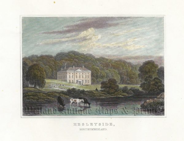 'HESLEYSIDE, NORTHUMBERLAND' by J. P. Neale / W. Radclyffe c.1830 ...