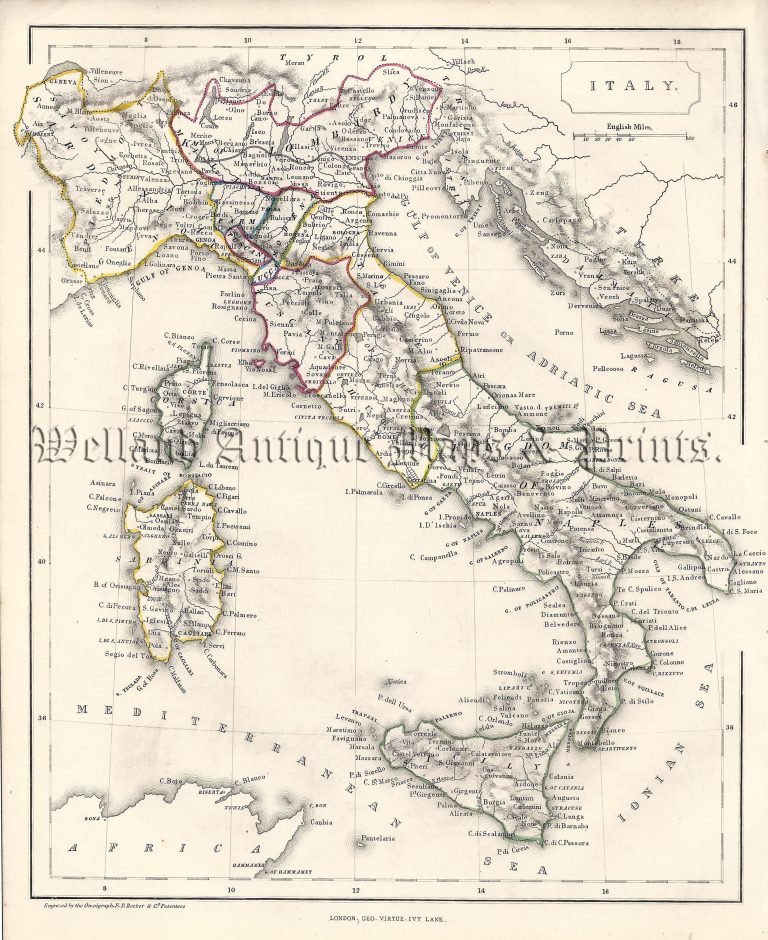 General Maps of Italy Archives - Welland Antique Maps