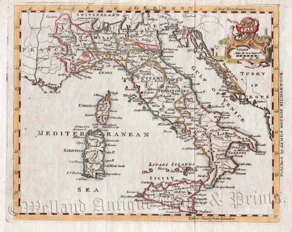General Maps of Italy Archives - Welland Antique Maps
