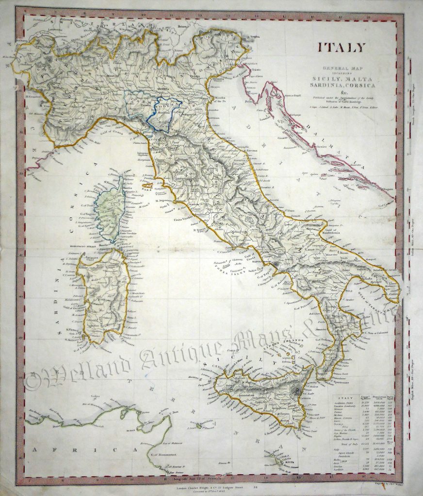 General Maps of Italy Archives - Welland Antique Maps