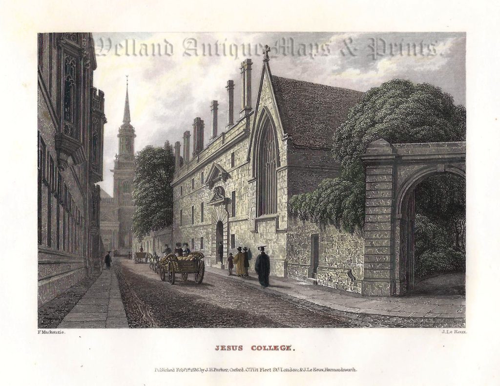Jesus College Oxford Archives - Welland Antique Maps