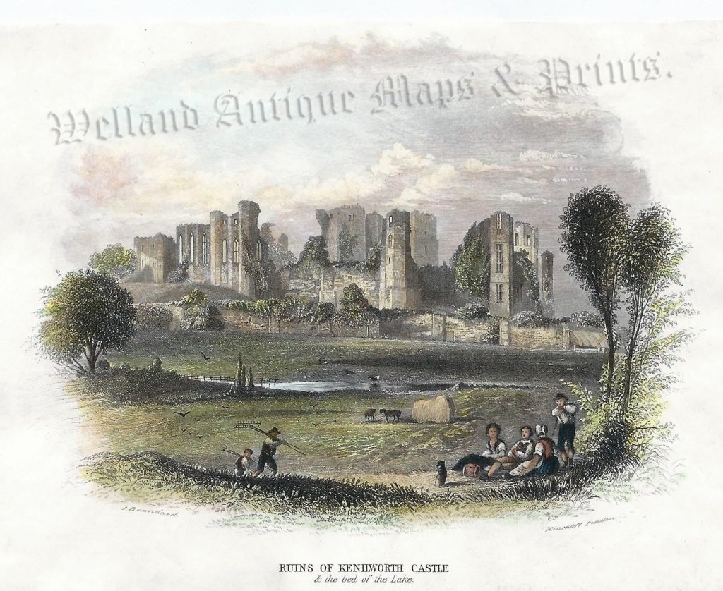 'KENILWORTH CASTLE.' by J. A. Langford c.1870 - Welland Antique Maps