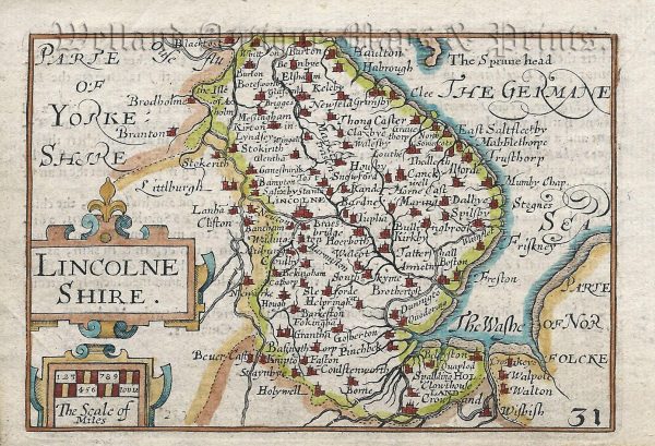 'LINCOLNE SHIRE' ('Miniature Speed' of Lincolnshire) c.1676 - Welland ...
