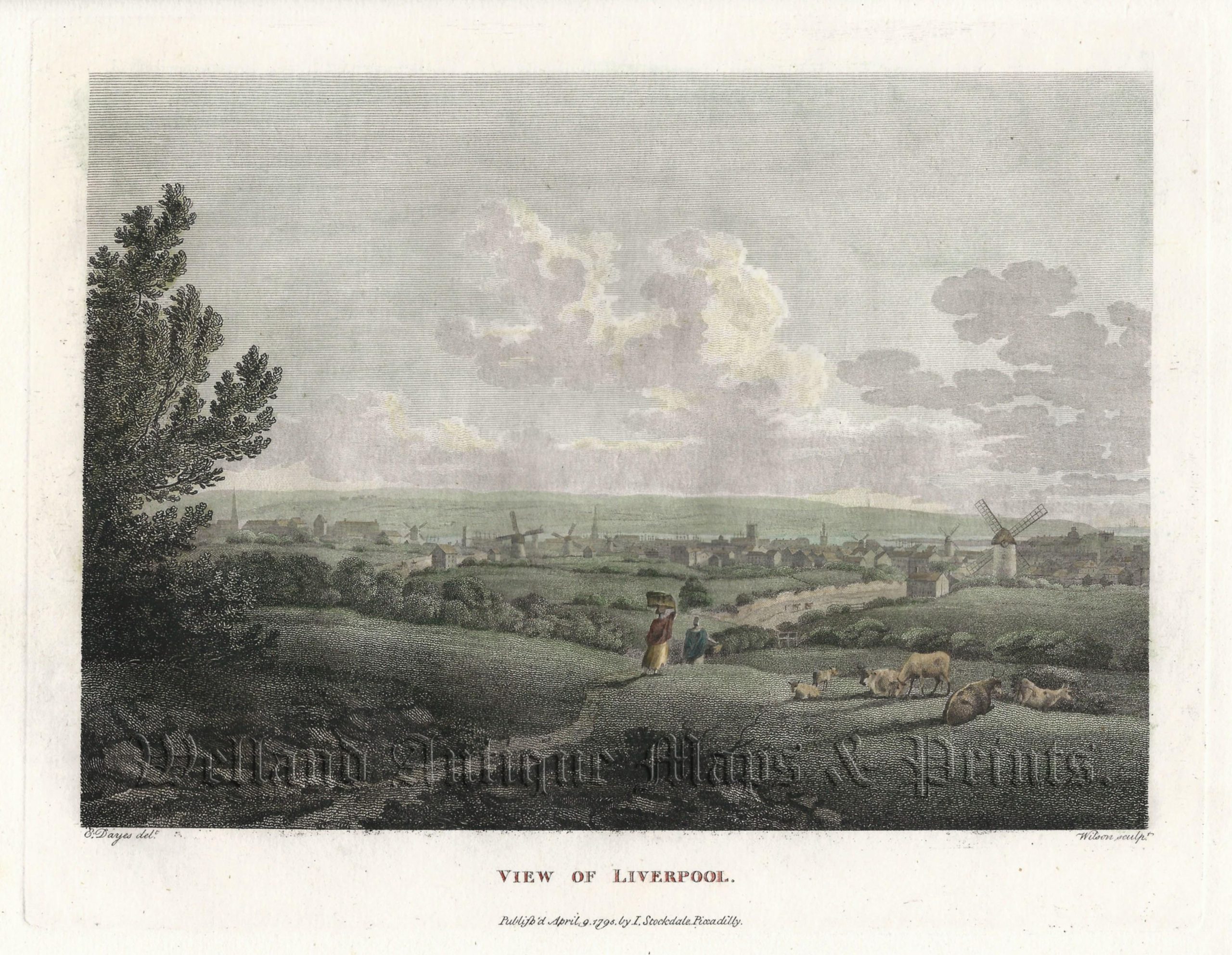 'VIEW OF LIVERPOOL.' by Dayes / Wilson c.1798 - Welland Antique Maps