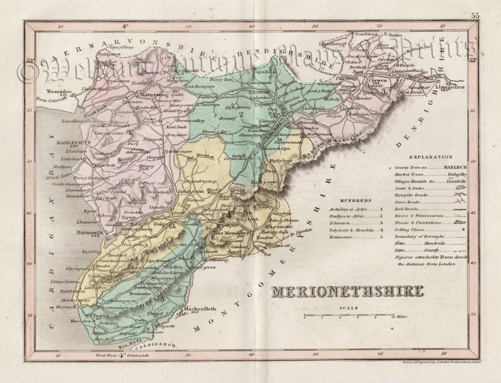 Merionethshire Maps Archives - Welland Antique Maps