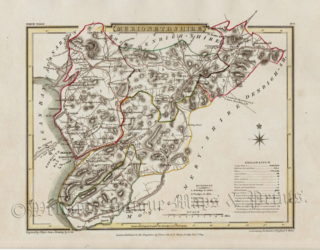 Merionethshire Maps Archives - Welland Antique Maps
