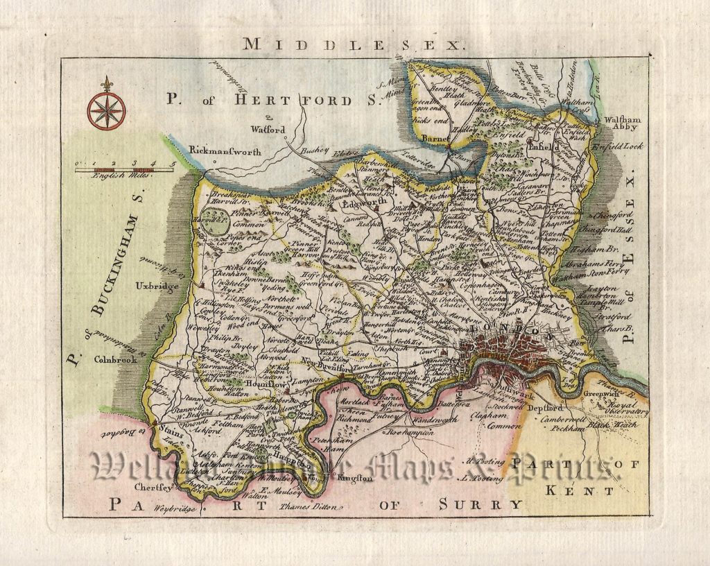 'A New MAP of MIDDLESEX Drawn from the best Authorities:' (ex 'England ...