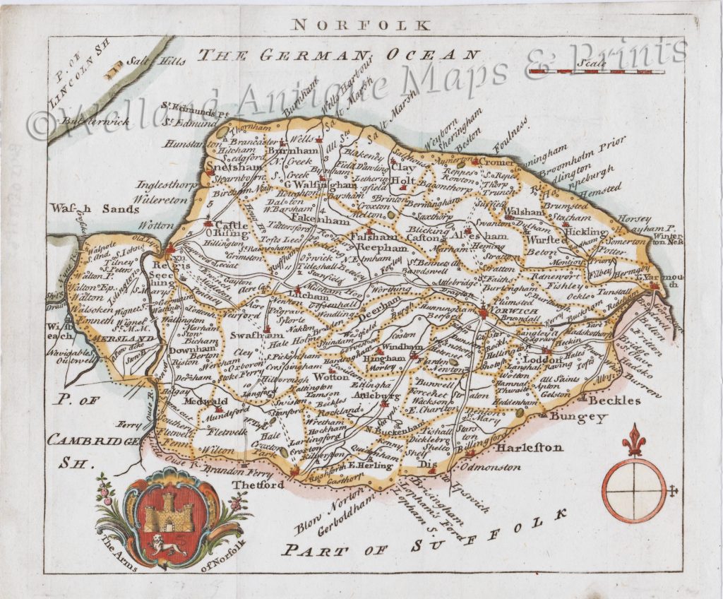‘NORFOLK.’ by J. Pigot & Co.1840 – Welland Antique Maps