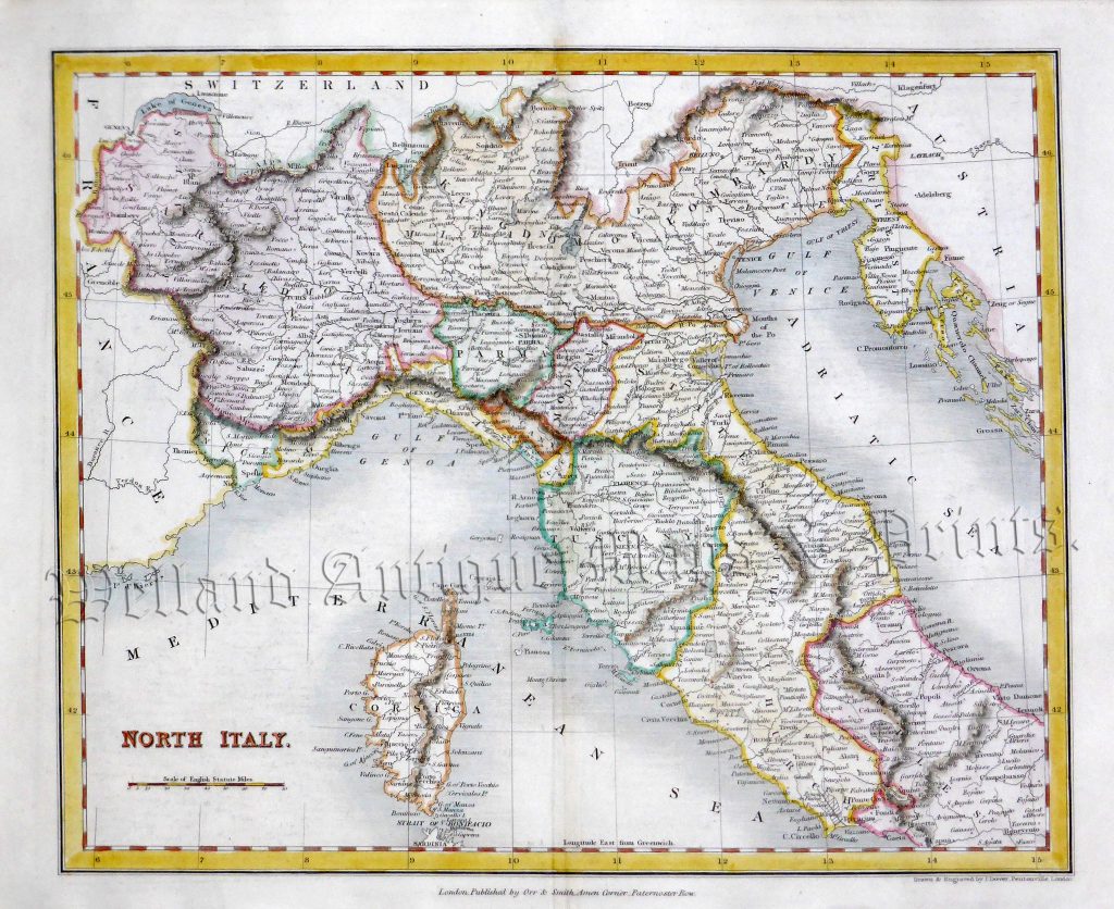 ‘SOUTH ITALY.’ by John Dower c.1836 – Welland Antique Maps