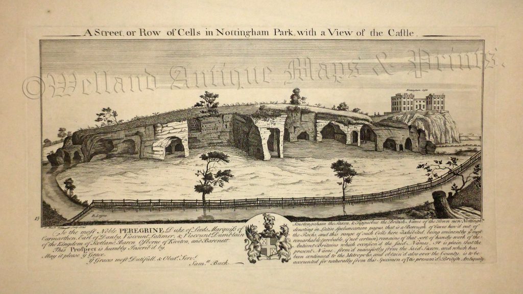 ‘Nottingham Castle.’ by J. P. Neale / C. Pote c.1812 – Welland Antique Maps