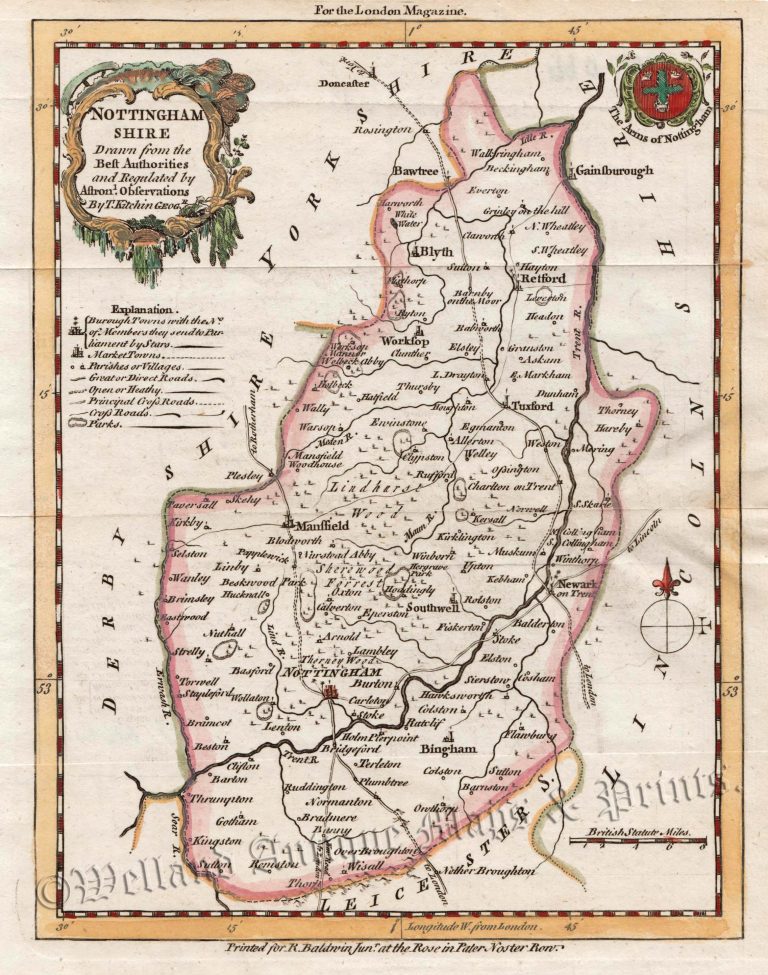 Nottinghamshire Maps Archives - Welland Antique Maps
