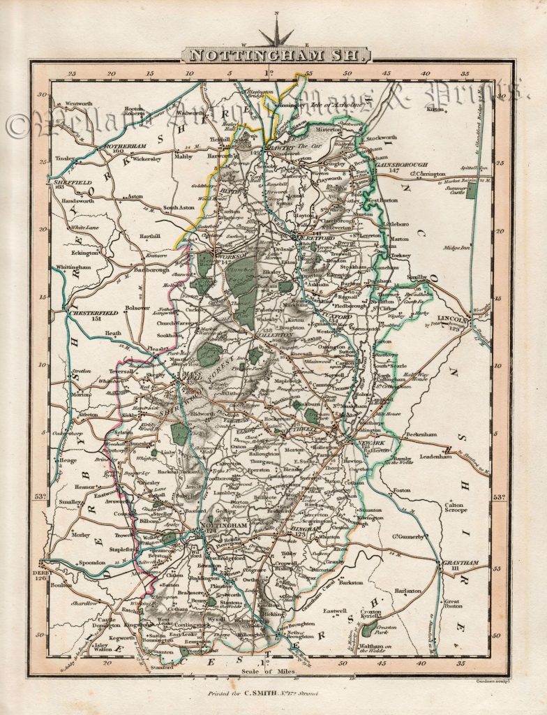 Nottinghamshire Maps Archives - Welland Antique Maps