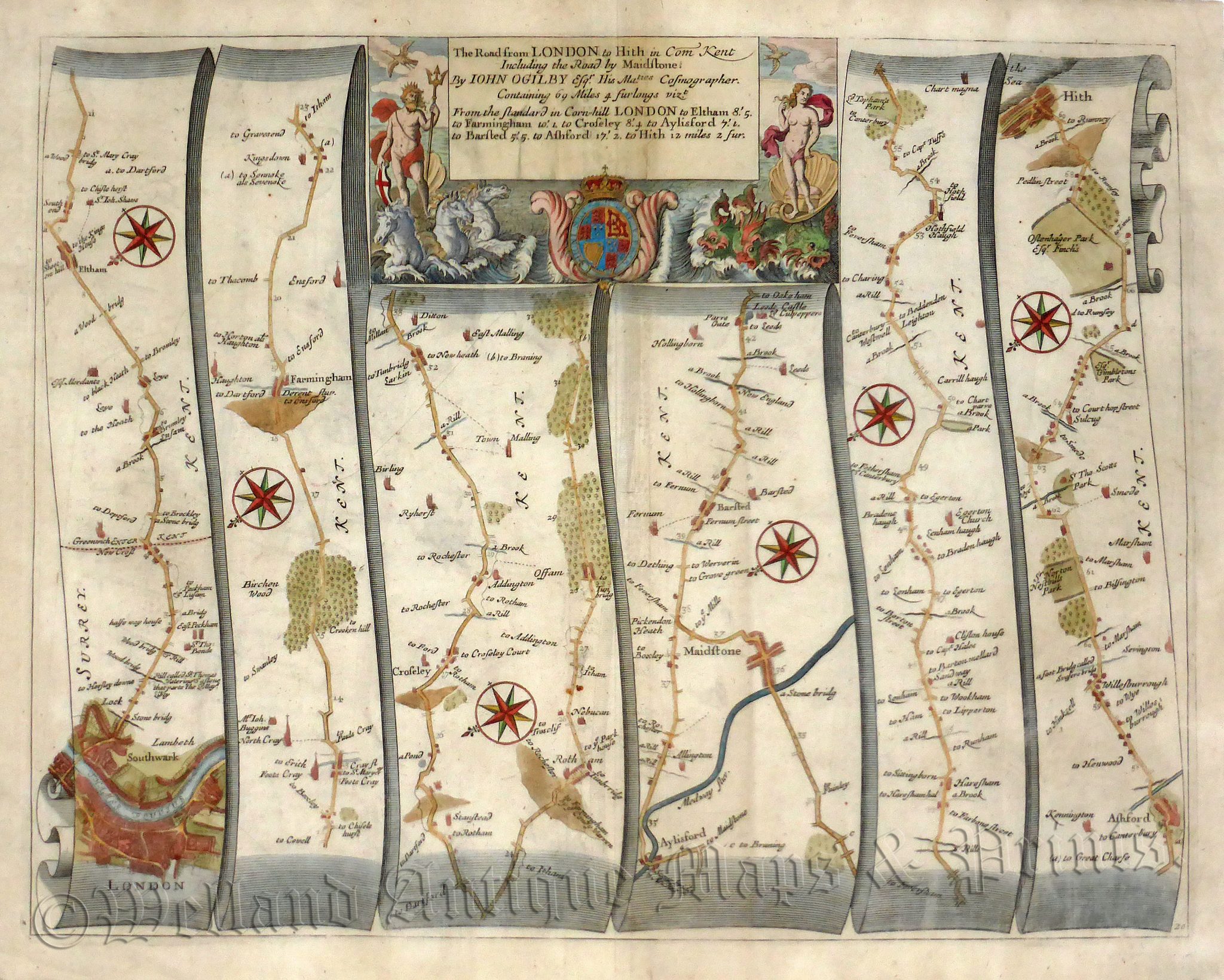 Ogilby Road Strip Maps Archives - Welland Antique Maps