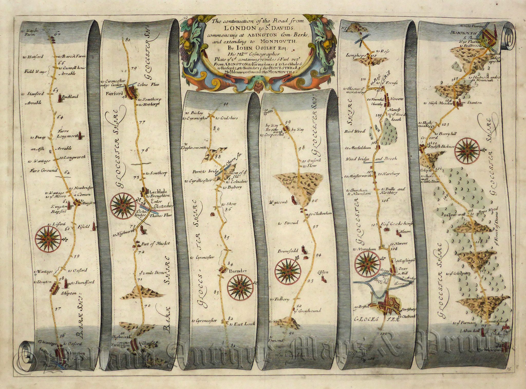 Ogilby Road Strip Maps Archives - Welland Antique Maps