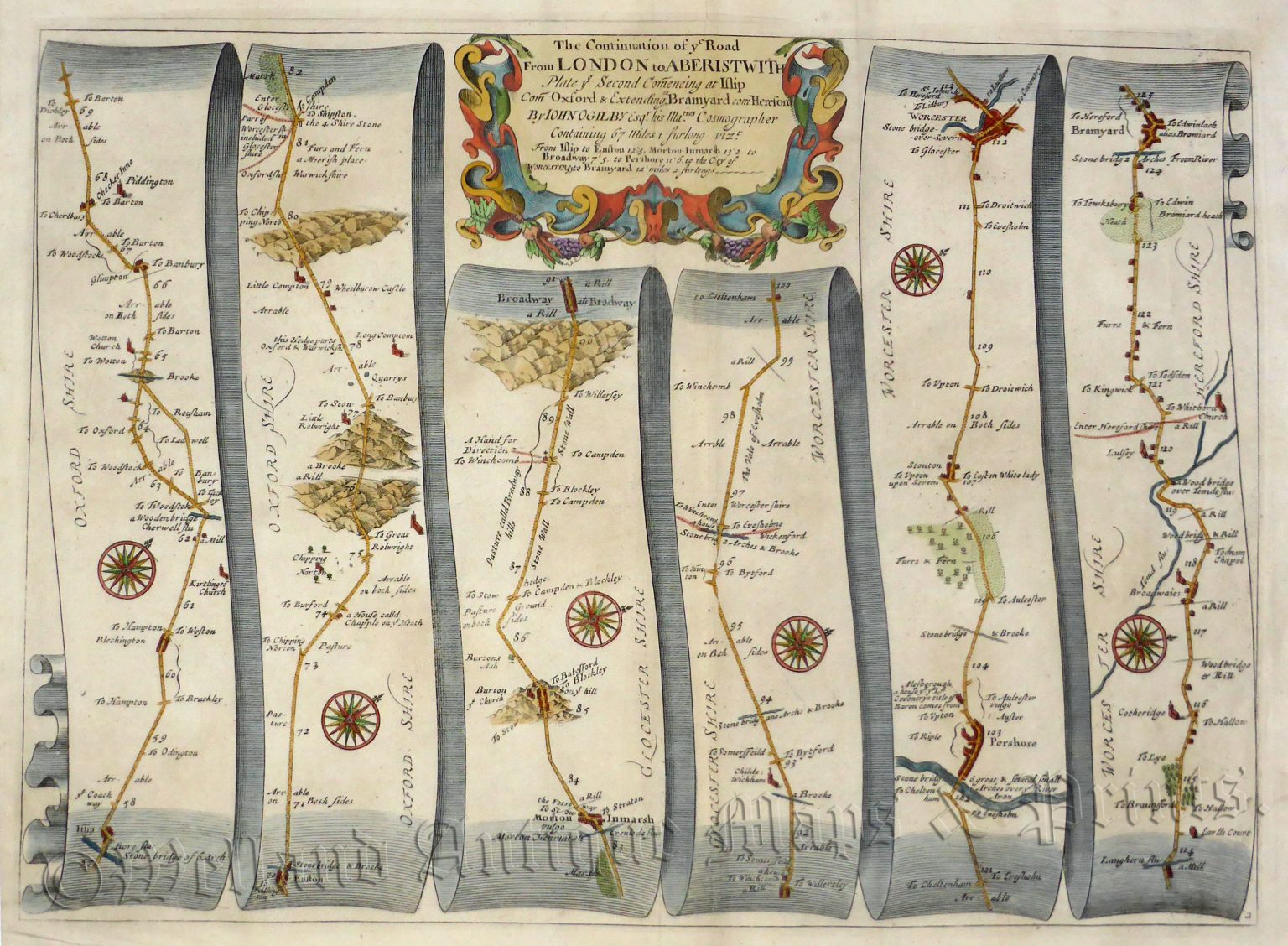 Ogilby Road Strip Maps Archives - Welland Antique Maps