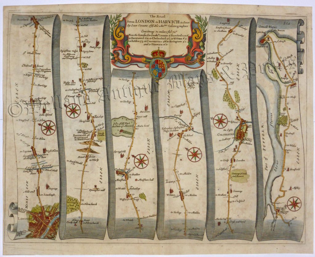 Ogilby Road Strip Maps Archives - Welland Antique Maps
