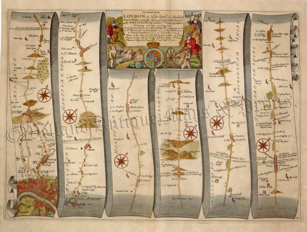 Ogilby Road Strip Maps Archives - Welland Antique Maps