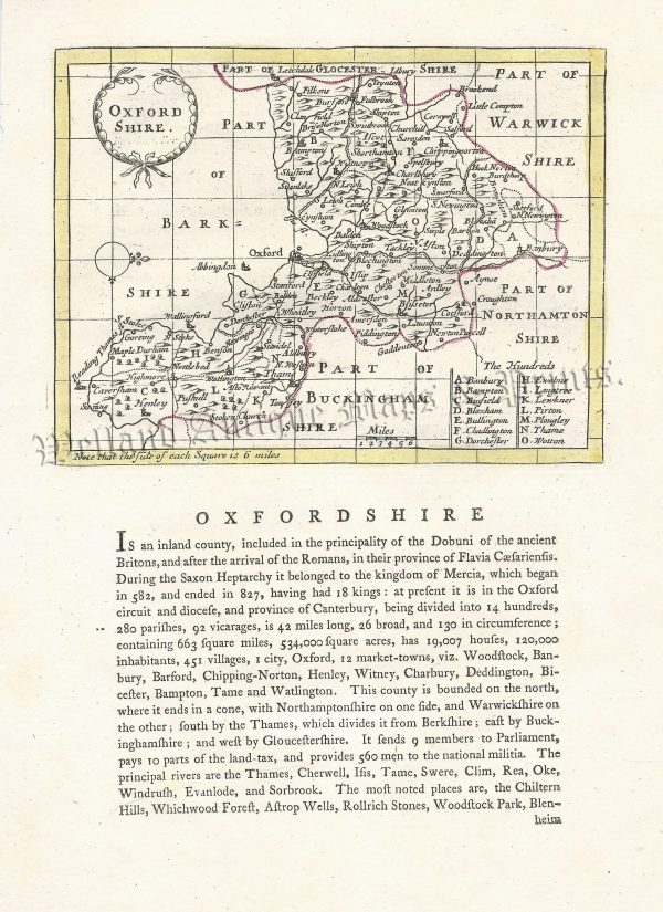 'OXFORDSHIRE' by John Cary c.1787/1788 (New & Correct English Atlas ...
