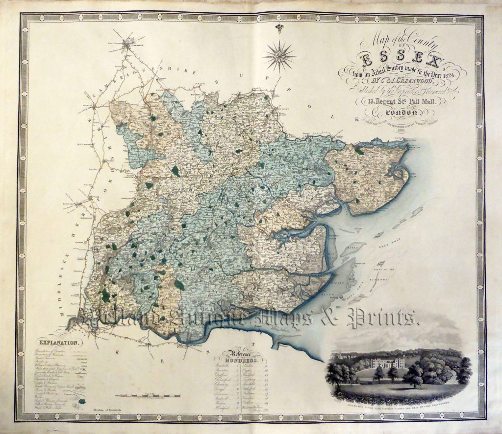 ‘essex By Thomas Moule C1845 Welland Antique Maps