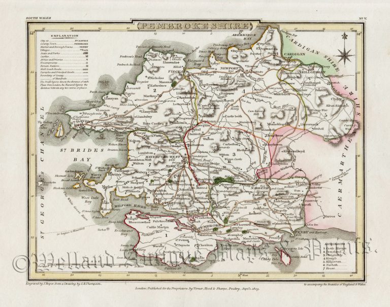 Pembrokeshire Maps Archives - Welland Antique Maps