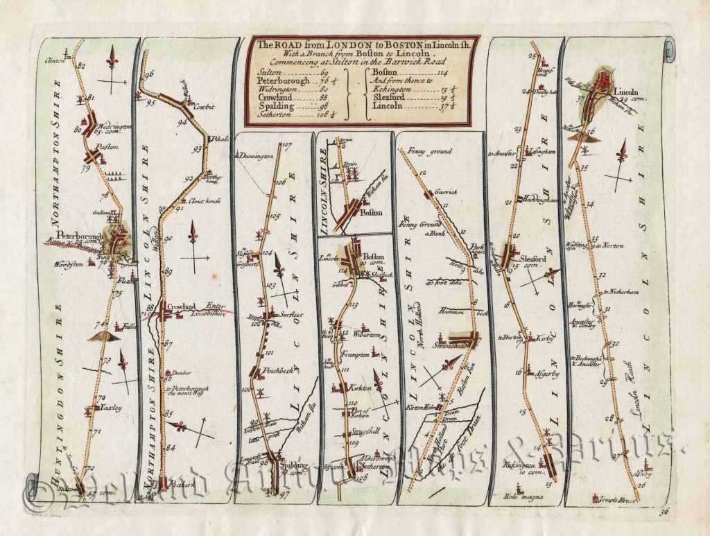Lincolnshire Road Maps Archives - Welland Antique Maps