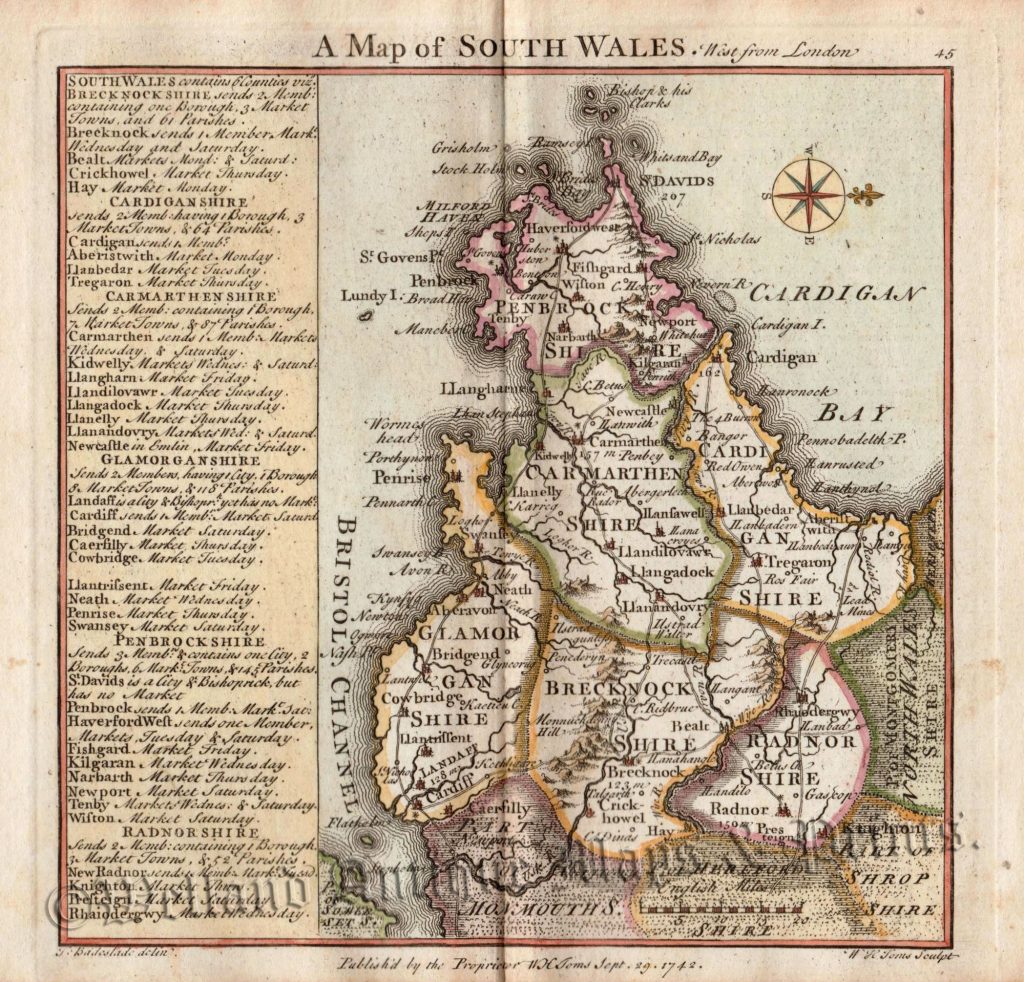 'WALES' by H. Cooper / B. Capper / R. Phillips c.1808 - Welland Antique ...